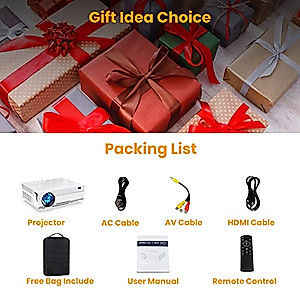 TOPVISION LIFE Projector Native 1080P Projector with Bag, 9800L Full HD Portable Movie Projector for Outdoor Use, Home Projector Compatible with TV Stick, HDMI, VGA, USB, Smartphone