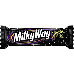Milky Way Midnight Dark Chocolate (Pack of 6) Candy Bar, 1.76 oz.