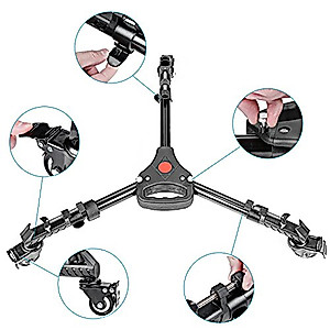 Neewer Photography Professional Heavy Duty Tripod Dolly with Rubber Wheels and Adjustable Leg Mounts for Canon Nikon Sony DSLR Cameras Camcorder Photo Video Lighting