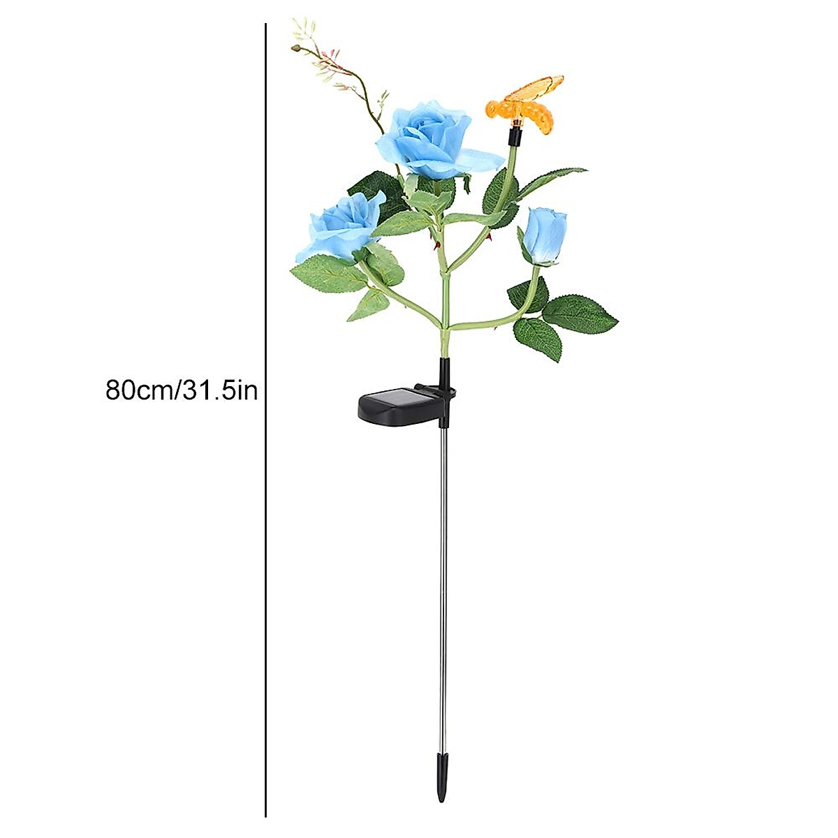 Outdoor Solar Powered Flower Shape LED Light Simulation Bee Lamp Landscape LED Rose Lights for Home Garden Yard Lawn Path Way Party Decorative