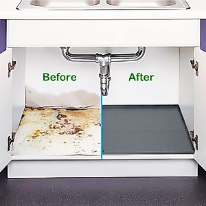 Under Sink Organizers with Drain Hole - Silicone Mat - Perfect for Kitchen and Bathroom Organization and Storage