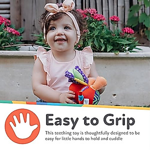 Nuby Teether Tugz Plush Silicone Teething Toy - Baby Teething Toy - 3+ Months - Bee