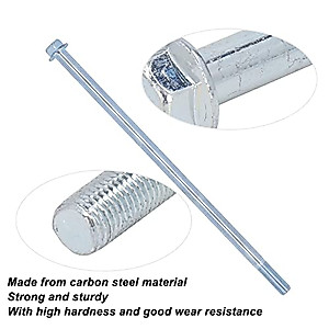 Hex Half Tooth Bolts, Hard Wearing Carbon Steel Half Thread Bolt High Hardness Strong Lengthened for Lawn Mower(10x250)