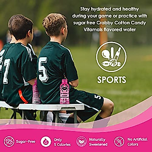 Vitamals Vitamin Enhanced Flavored Water. Crabby Cotton Candy. Sugar Free, Low Calorie & No Artificial Flavors. 12 fl oz (Pack of 6)