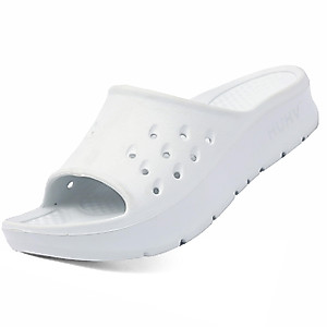 HUHV Max Cushion Arch Pod Tech Recovery Women's Slide - Light Grey, Size 9 US