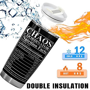 Chaos Coordinator Tumbler 20 Oz, Chaos Coordinator Cup, Chaos Coordinator Water Bottle, Thank You Gifts, Chaos Coordinator Gifts For Boss Manager Teacher Coworkers Friends Christmas Birthday