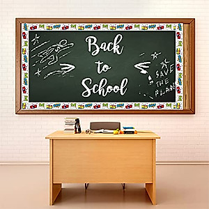 Bulletin Board Borders, Bulletin Board Decorations White Straight Paper Border Trim for Classroom Chalkboard Whiteboard Themed Carnival Party Decoration, 50ft