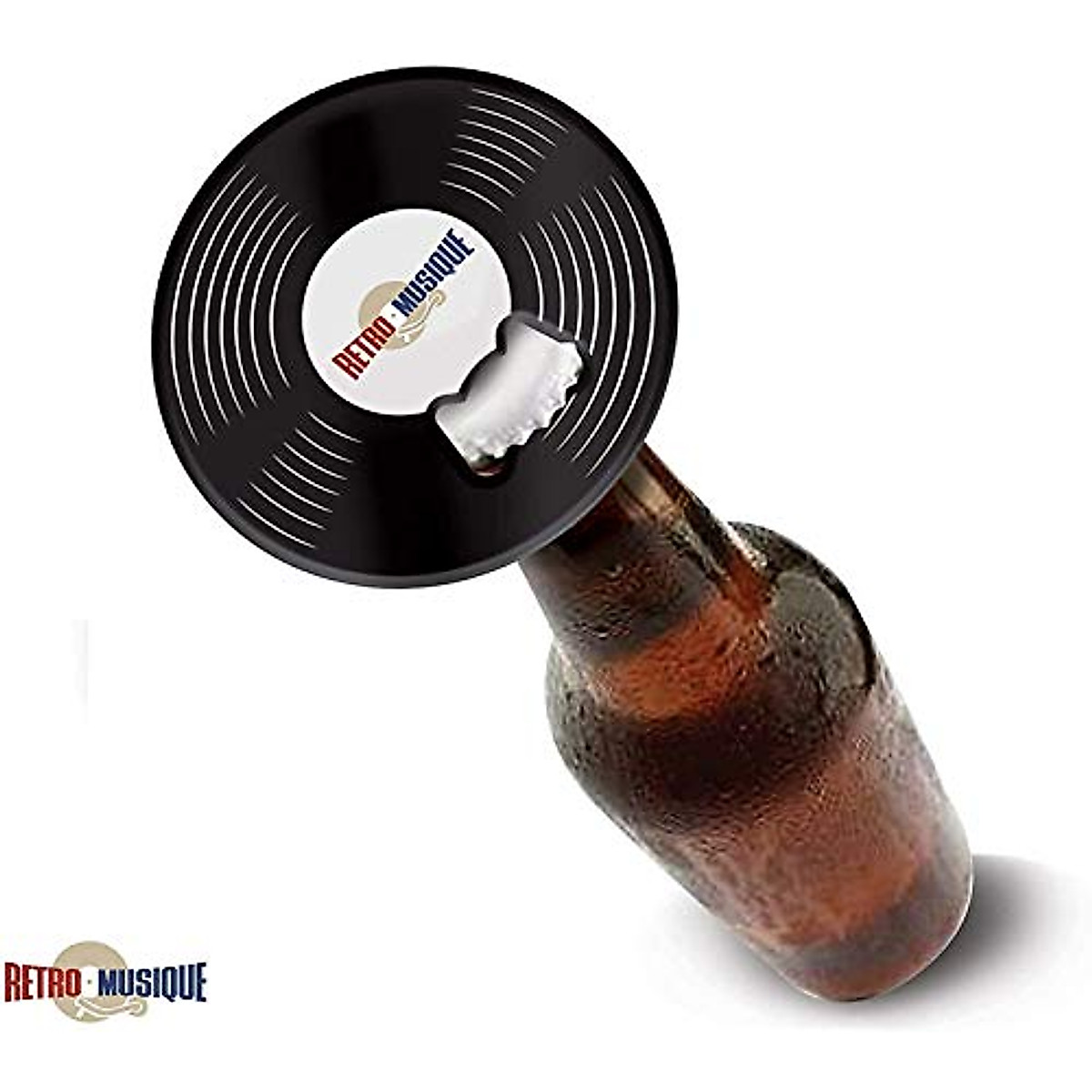 The Beatles - 8 Piece Mini Vinyl Record Coaster Set with Tin & Magnetic Bottle Opener by Retro Musique