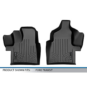 SMARTLINER Custom Fit First Row Floor Mat Liners Black Compatible with 2020-2023 Compatible with Ford Transit with Vinyl Flooring (No Transit Connect)
