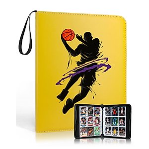 Basketball Trading Card Binder, Fit 900 Sport Cards 3 Ring Binder Book with 50 Binder Sheets, 9 Pocket Card Sleeves Album for Birthday Christmas New Year Gift for All Cards Collectors (BSK001)