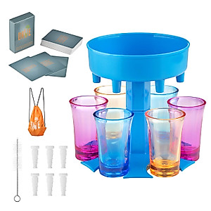 Party Card Game For Adults - Shot Glass Dispenser And Holder With Glasses - Funny Game - Shot Pourer Set For Parties, Bars