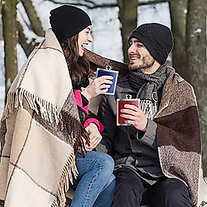 ULTRGEE Hip Flask, Leakproof Flasks [8oz] with 3 Cups, Men’s Gift Flask for Whisky Liquor Spirits Adopted Stainless Steel & Brown PU Leather