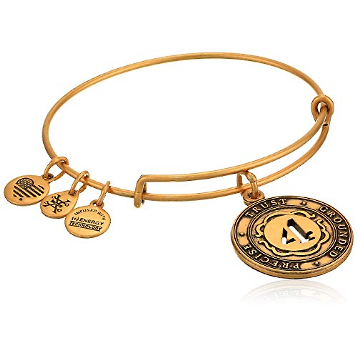 Alex And Ani Replenishment 19 Women's Numerology Number Four, Charm Bangle, Rafaelian Gold