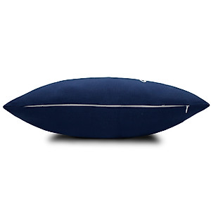 EURASIA DECOR Sleep Embroidered Decorative Lumbar Accent Throw Pillow Cover - Living Room, Sofa, Chair, Patio, Car, Balcony, Bench, Porch, Office, Bedroom - 12x20 Inches, Navy Blue