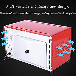 Multi Function Electric Oven,Household 12L Air Fryer Mini Chicken Oven, High Temperature Baking Mini Cake Oven With Bakeware And Rack Red Useful (Red) Happy Life