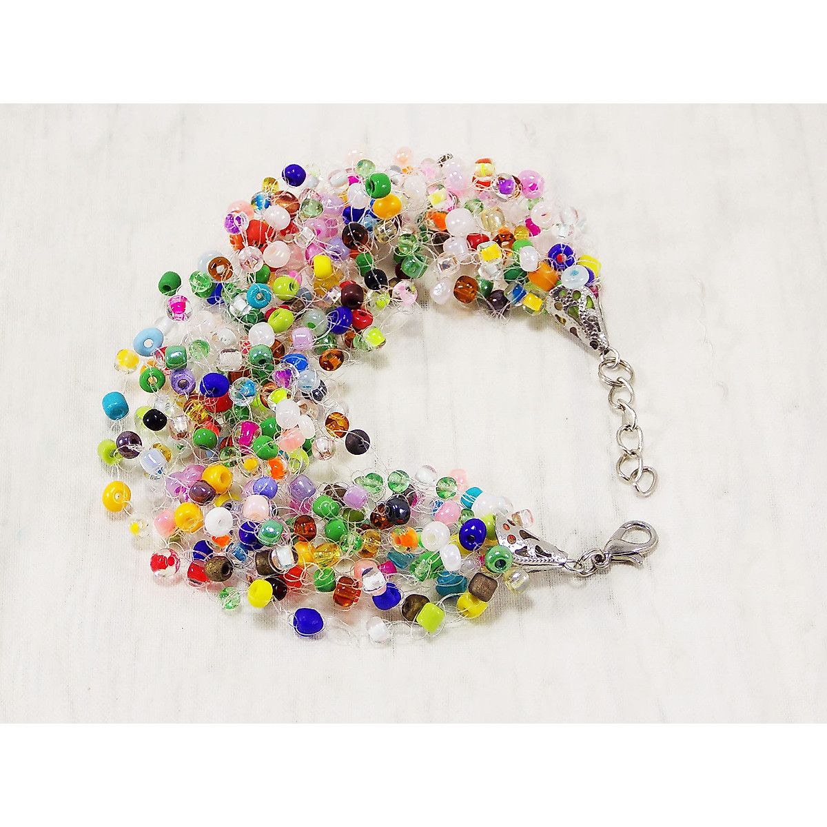 Handmade Rainbow Multi Strand mix big beads bracelet Bohemian Fashion Summer 2021 Trend Gift Under 25 Sunday Fun day wear