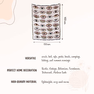 Boho Eyes Woven Throw Blanket Daisy Pattern Wall Carpet Sofa Bed Room Decor Tassel Thread Blanket Large Throw Tapestry Picnic Mat