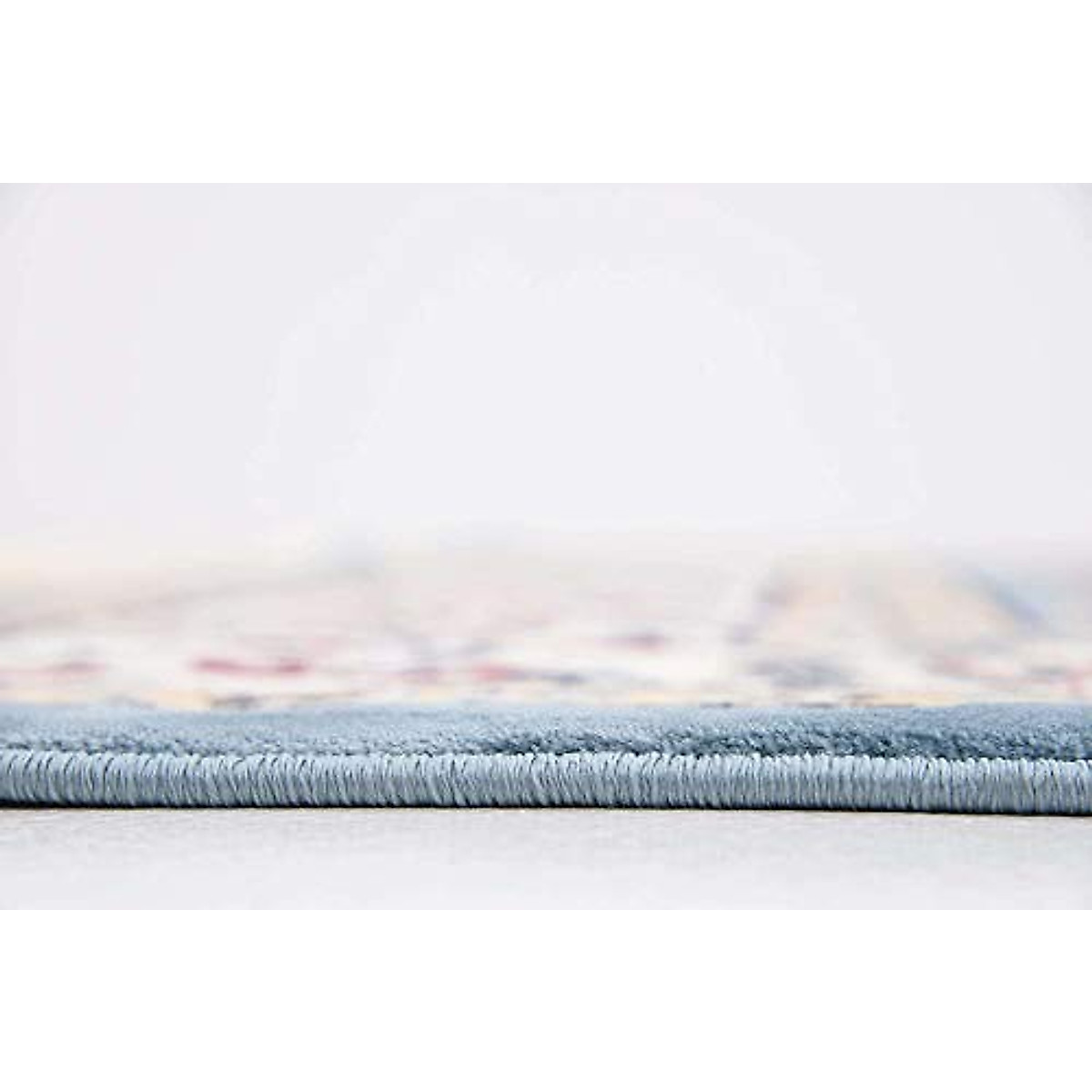 Unique Loom Narenj Collection Classic Traditional Textured Hunting Design Area Rug, 8 ft x 10 ft, Blue/Tan