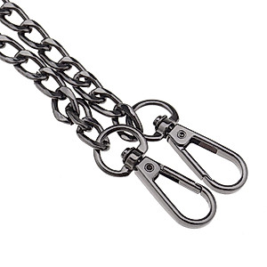 Purse Chain Strap, Slim Black Leather Wrist Strap Replacement for Handbag Shoulder Cross Body Bag - 47 Inch