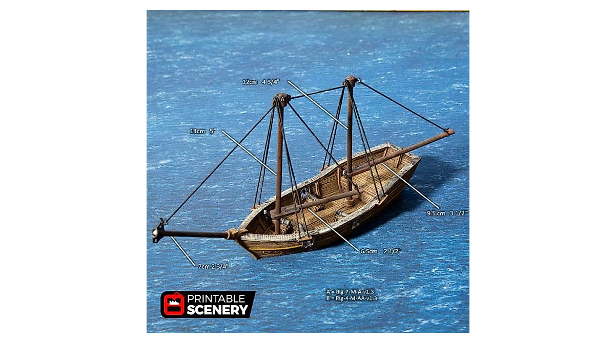3DEGOS Skiff Ship for D&D and Tabletop RPGs