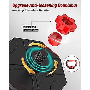 Loupusuo Adjustable Dumbbell Set 55LBS/70LBS Free Weights Set with Connector, 4 in1 Dumbbells Set Used as Barbell, Kettlebells, Push up Stand, Fitness Exercises Home Gym Workouts for Men/Women(55LBS)