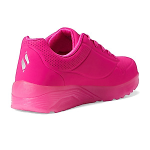Skechers Girls Uno Ice Sneaker, Hot Pink, 2 Little Kid