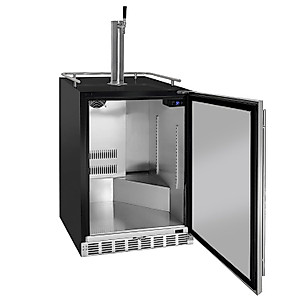 Kegco Kegerator 24" Wide Single Tap Black/Stainless Steel Undercounter Beer Dispenser HK38BSU-1