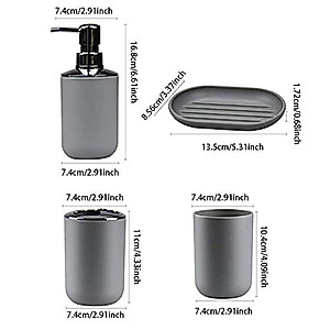 4pcs Bathroom Accessories Set, 4pcs Bath Accessory Completes with Toothbrush Holder, Toothbrush Cup, Soap Dispenser, Soap Dish