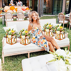 Sinasasspel Little Cutie Baby Shower Decorations Orange Party Centerpieces Boxes Clementine Baby Block with Letters Birthday Party Floral Table Display Gender Reveal Party Favors for Boys and Girls