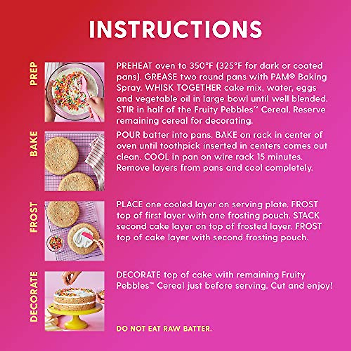 Duncan Hines Epic Fruity Pebbles Cake Mix Kit, 28.5 oz, 1 Count