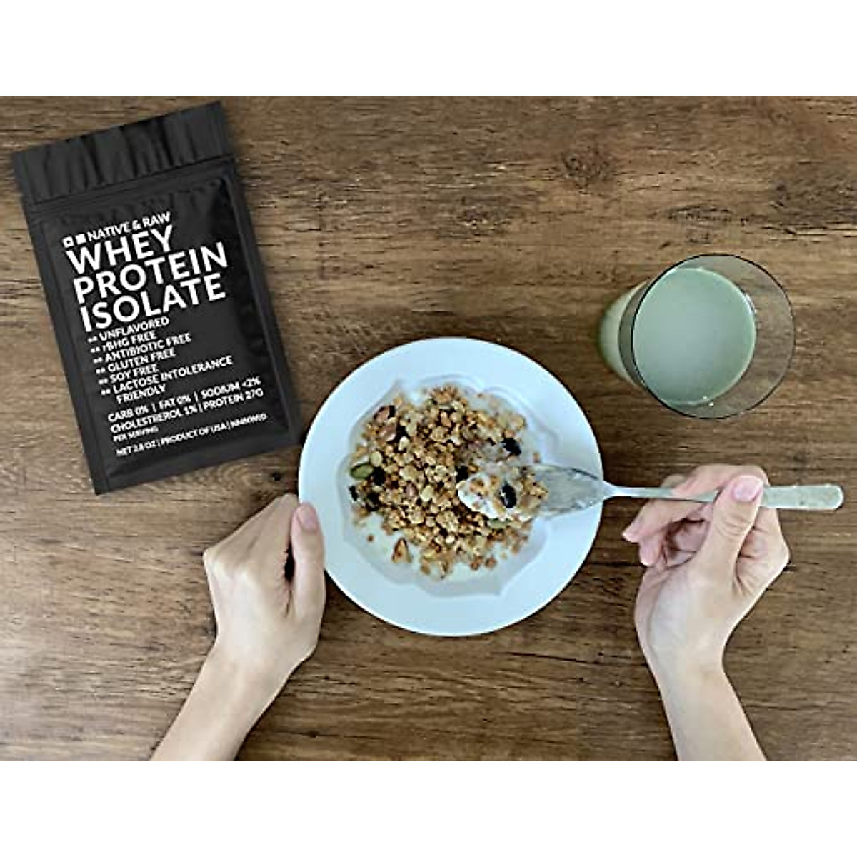 NMNWed Native & Raw Whey Protein Isolate, Unflavored, 0 CarbFat, Low CholesterolSodium, rBGH Free, Antibiotic Free, Gluten Free, Soy Free, Good for Keto, Paleo, and Lactose Intolerance (2.8 oz)