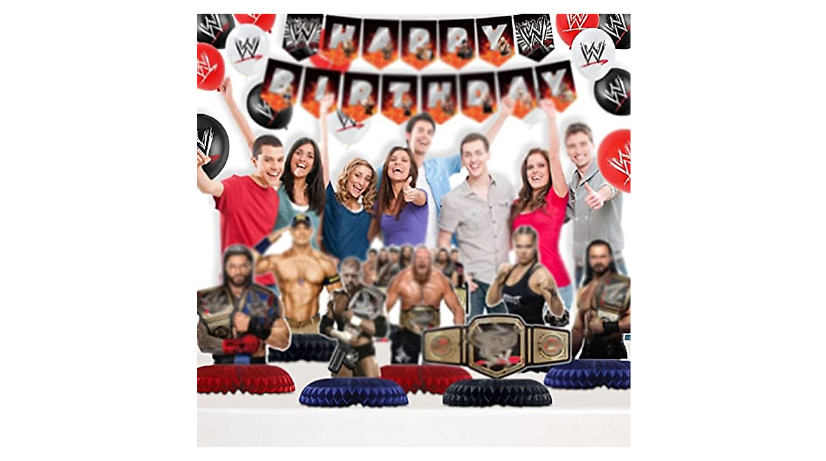 Wrestling Birthday Party Decor - 7Pcs Centerpieces