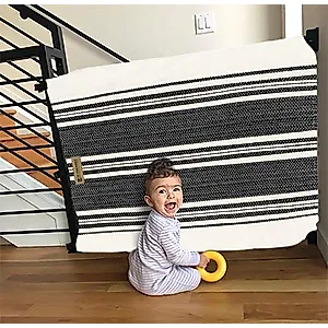 The Stair Barrier Baby Gate for Stairs - Easy Install Banister to Wall - Climb-Resistant Fabric Baby Gate Stairs Banister - 36" - 43" Regular, 32" Height - Made in USA New 2039
