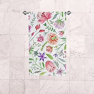 Vantaso Bath Hand Towels Set of 2 Spring Watercolor Flowers Soft and Absorbent Washcloths Kitchen Hand Towel for Bathroom Hotel Gym Spa