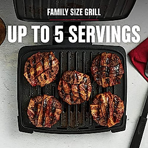 GEORGE FOREMAN® Contact Submersible™ Grill, 5-Serving Grill - Black Plates, Wash the entire grill