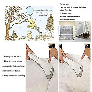 Classic Cartoon Bear Backdrop Boys Birthday Party Blue Balloon Pooh Friend Photograph Backdrop Cartoon Bear Birthday Baby Shower Decoration Background