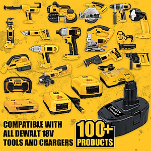 VANON DC9096 Battery Replacement for Dewalt 18V Battery XRP DC9098 DC9099 DE9096 DE9095 DW9096 DW9098 DW9095 DC9182