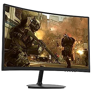 Fiodio 24" Curved 75Hz Refresh Rate Computer Monitor Full HD 1080P HDMI VGA Ports with Speakers, VESA Wall Mount Ready (HDMI Cable Included)