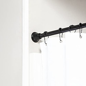 Interior Living 42-72 in. Adjustable Decorative Standard Shower Rod, Black