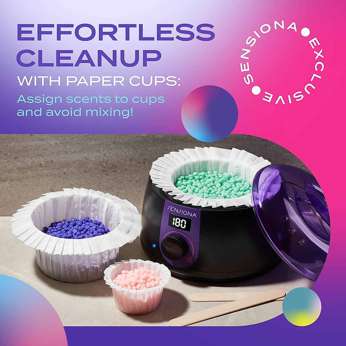 Sensiona Depilatory Hard Wax Beans, Refills Kit Waxing Beads, 4 X Wax Beads (Total 14oz) Scented Wax Pellets Hair Removal for Brazilian, Bikini, Face, Underarm, Before/After Waxing Skin Care Sprays