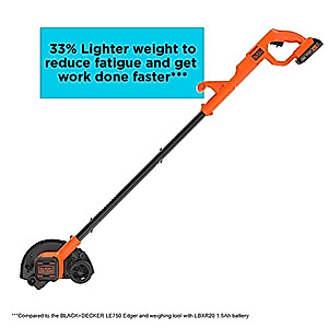 BLACK+DECKER 20V MAX Cordless Edger Lawn Kit, 1.5 Ah Battery & Charger Included (BCED400C1)