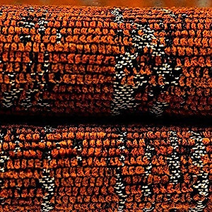 McAlister Textiles Luxury Orange Textured Chenile Cushion Cover for Bedroom & Living Room Decor - 49x49 Cm - 20x20 Inches