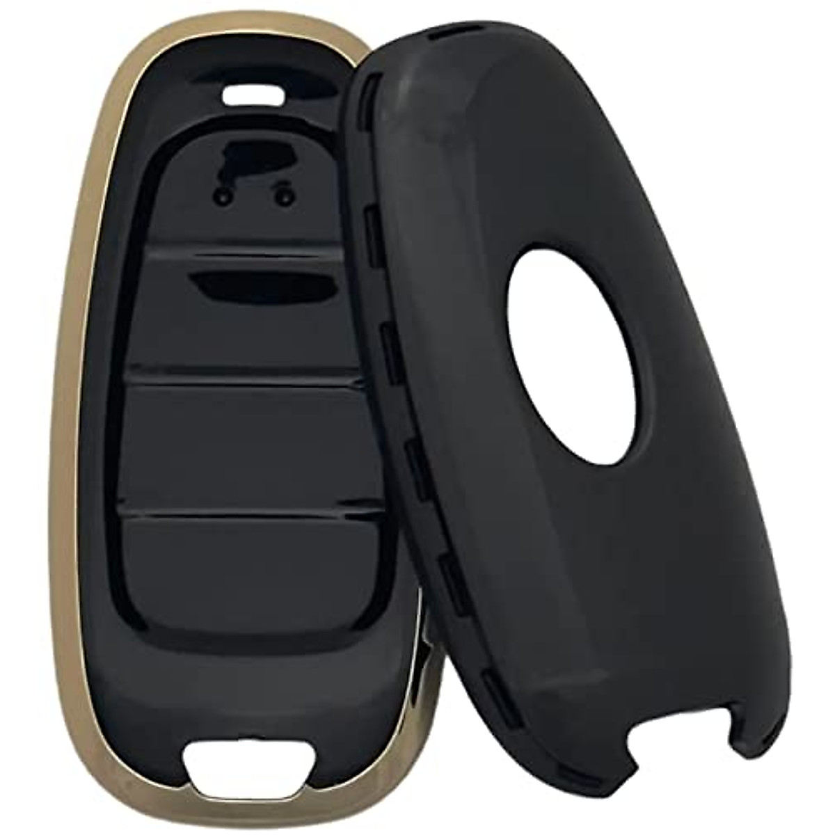 REPROTECTING TPU Key Fob Cover Compatible with (5 Buttons) 2019-2023 Hyundai Sonata Sanata Fe Tucson Palisade (Black/White)