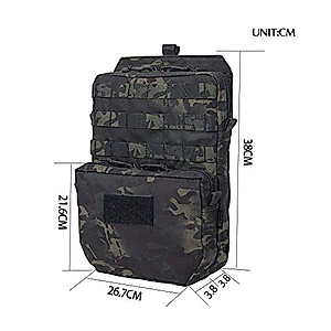 EXCELLENT ELITE SPANKER Tactical MOLLE Hydration Pack for 3L Hydration Water Bladder Molle Vest Accessory (Multicam Black)