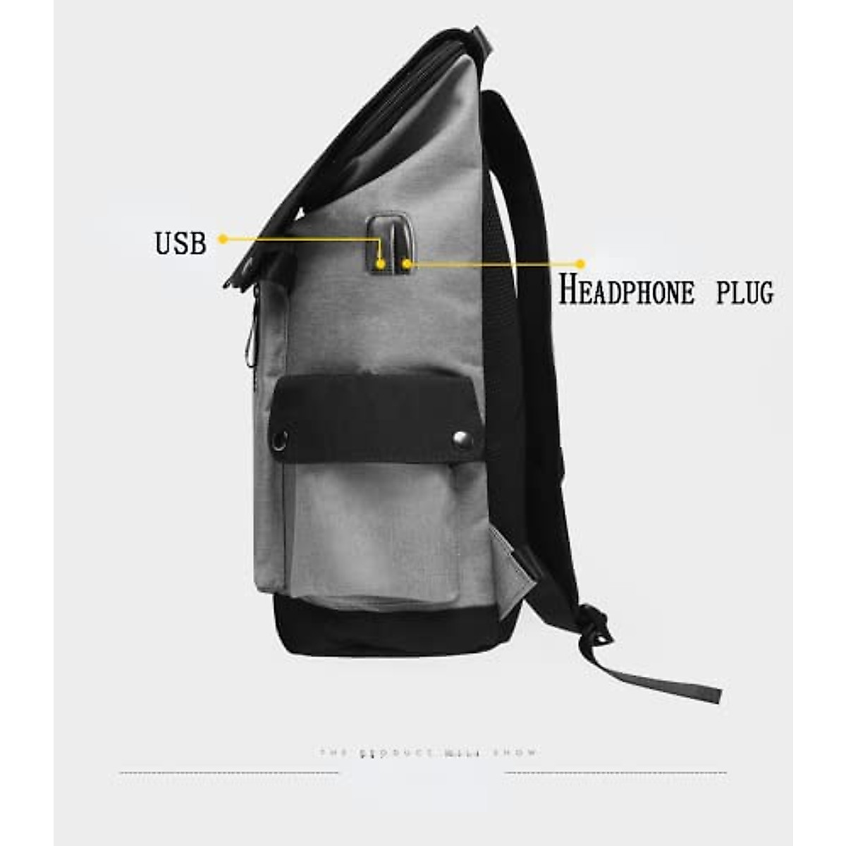 MOUNSHET NASA backpack logo astronaut USB charging multifunctional leisure bag unisex travel bag large capacity laptop bag (B,18.5X11.8X5.1in)