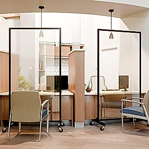 Norwood Commercial Furniture Healthy Safeguard Clear Portable Room Divider/Privacy Screen 6' 2" H- One Panel (3' 4" L) for Medical Facilities, Schools, Airports, Athletic Facilities (NOR-CRD1)