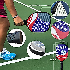 Carbon Fiber Pickleball Set with Net, Pickleball Set Include 4 Carbon Fiber Paddles, 22ft UV-Resistant PE Pickleball Net and Anti-Rust Frame, 6 Pickleballs, 2 Portable Carry Bags, 2 Cooling Towels