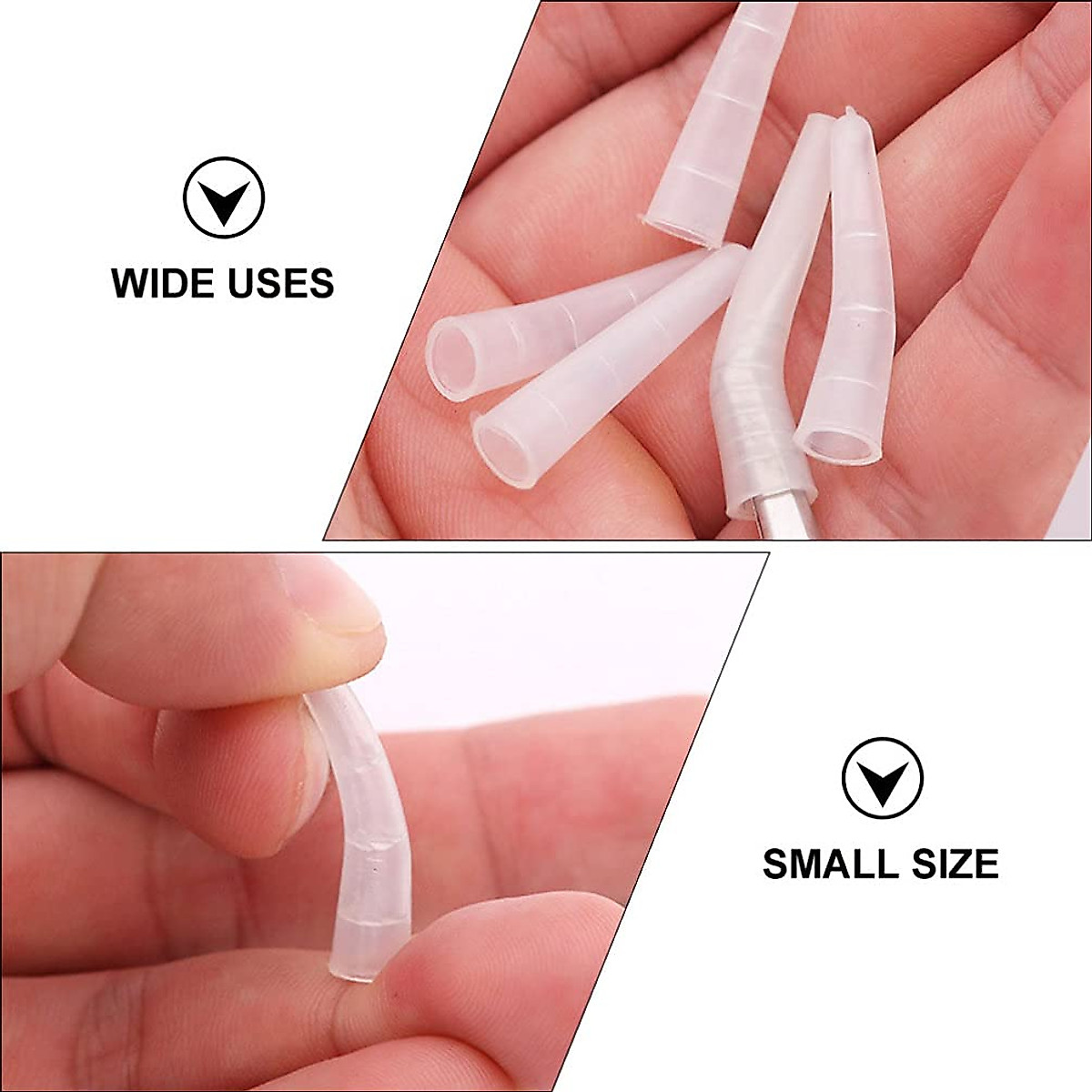 50pcs Tweezer Covers Transparent Tweezer Tip Covers Silicone Grafting Eyelashes Tips Covers Transparent Tweezer Point Protectors