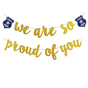 Police Theme We Are So Proud Of You Banner,Police Officer Graduation Party Retirement Party Birthday Party Decoration Supplies(Police)