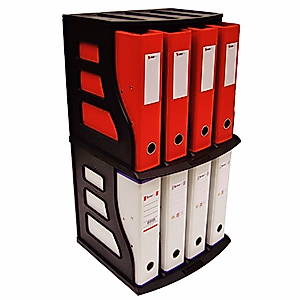 Binder Way - 3 Ring Binder Stand, Desktop Organizer, Vertical Book Shelf, Vinyl Record Storage Holder, Scrapbook 12x12 Paper Rack, LP Box, Lever Arch Filing Crate, Photo Album Cube - Stackable